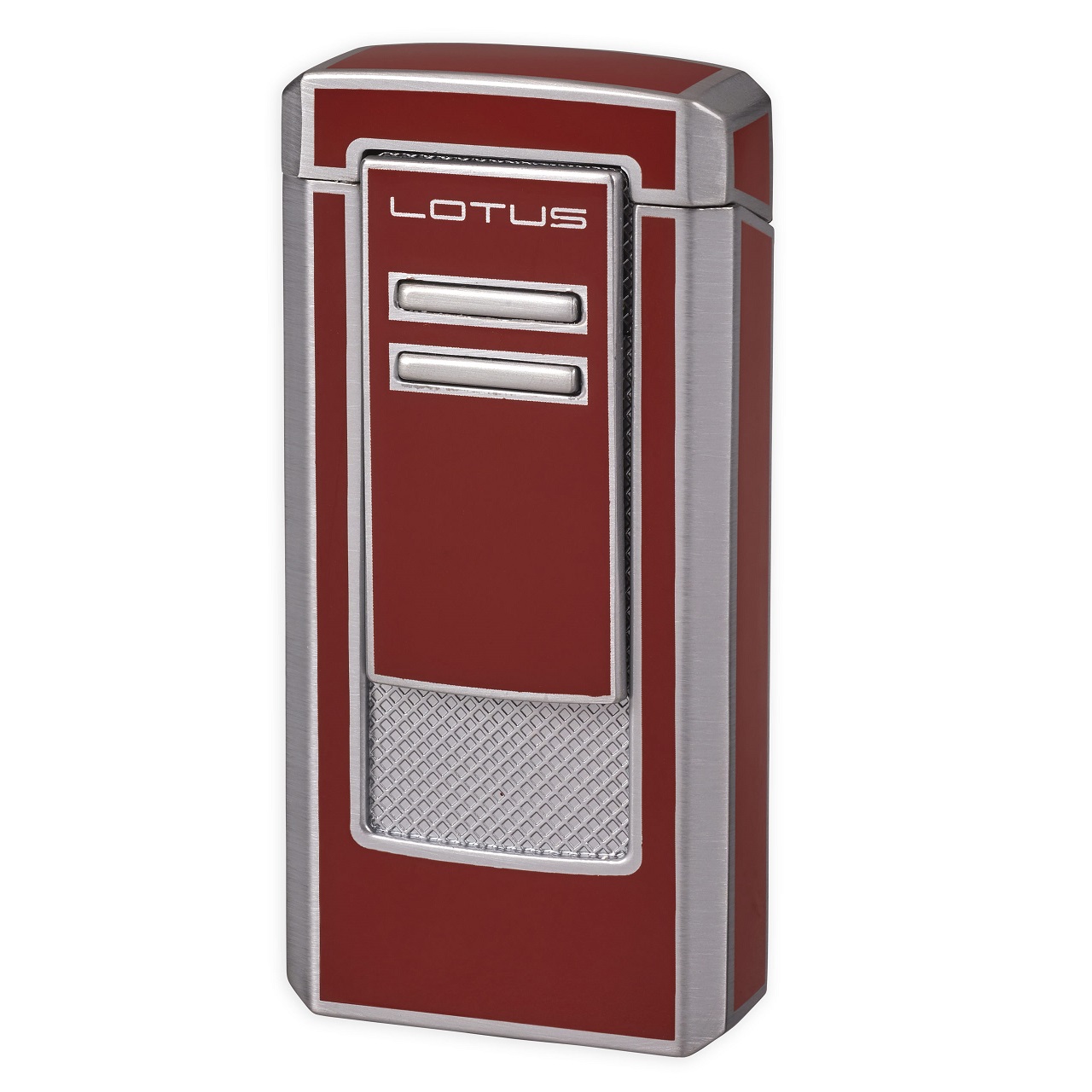 LOTUS DUKE TRIPLE TORCH FLAME w/ 60 RNG CUTTER RED & CHROME LIGHTER ...